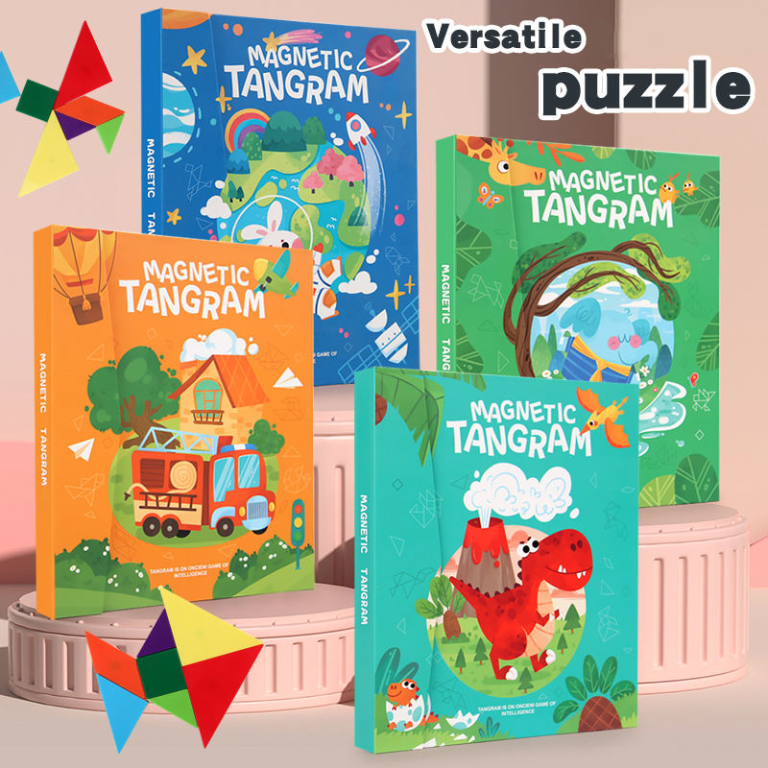 Magnetic Tangram Puzzle Book – Montessori Toy for Kids
