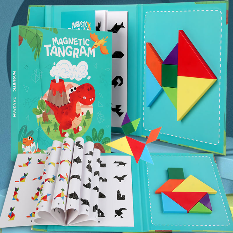 Magnetic Tangram Puzzle Book – Montessori Toy for Kids
